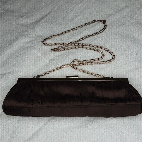 Cache | Bags | Cache Handmade Satin Brown Evening Prom Clutch Bag ...